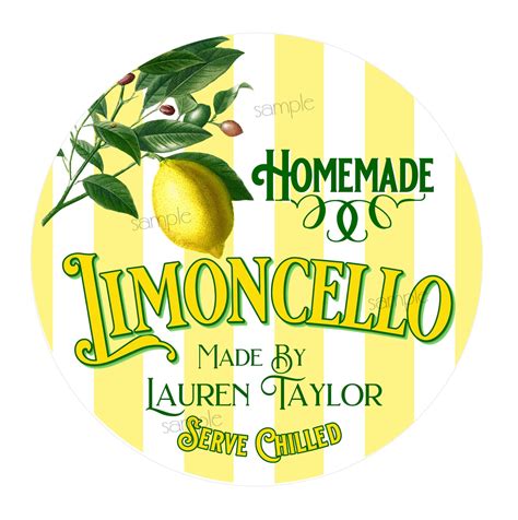 Custom Limoncello Labels Vintage Lemon Style Labels Italian Stickers