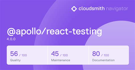 Apolloreact Testing 400 Npm Package Quality Cloudsmith Navigator