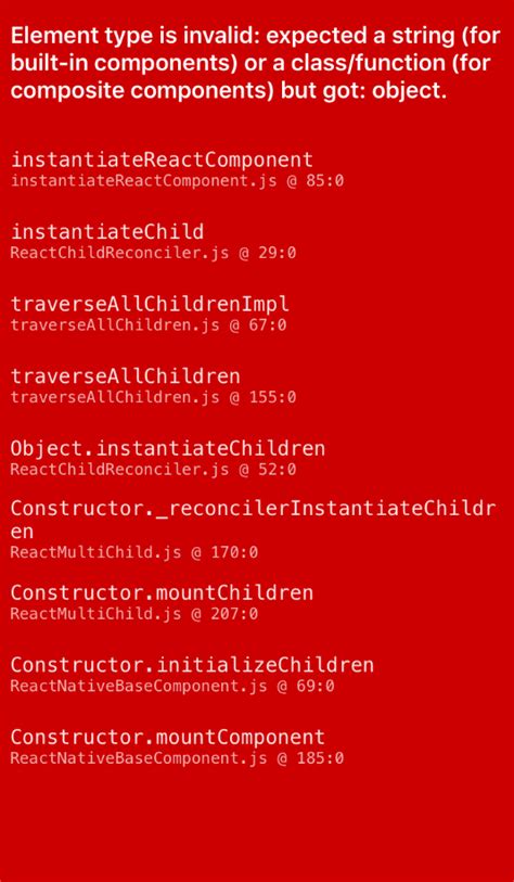 React Native Element Type Is Invalid Stack Overflow