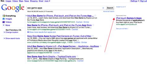 Google Serves Up Apple Ads For Search Term Sex Game Apps TechCrunch