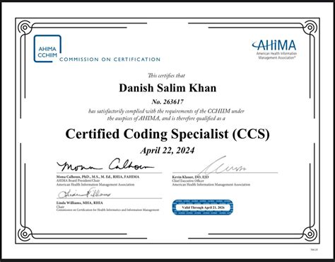 Ccscertified Ahima Medicalcoding Nextlevelachieved Danish Khan
