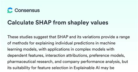 Calculate Shap From Shapley Values Consensus Academic Search Engine