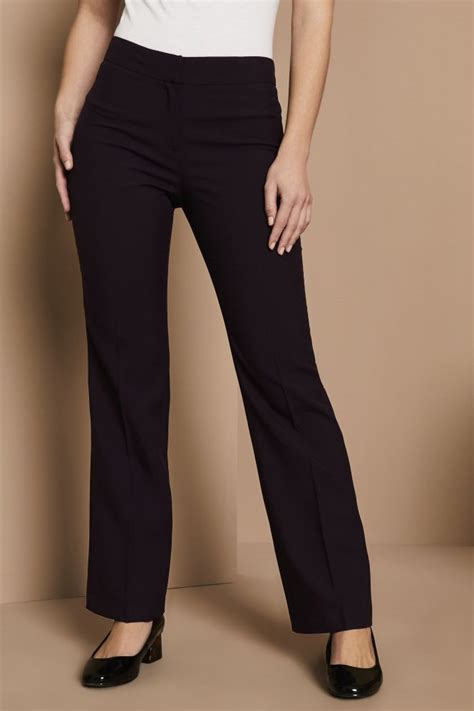 Sj Classic Womens Unhemmed Bootleg Salon Trousers Plum Sj