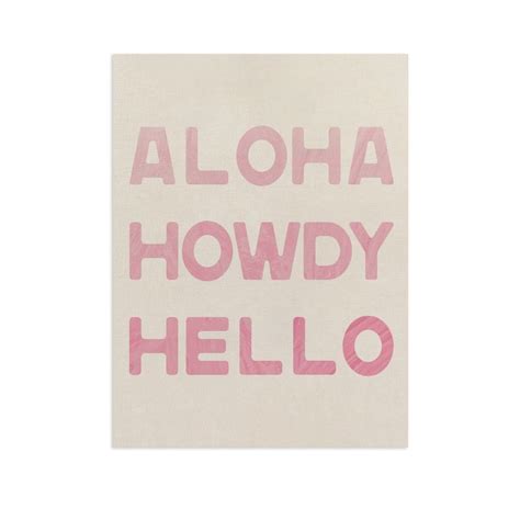 Avoi Pink Cowgirl Howdy Aloha Hello Poster Howdy Wall Art Trendy Cowgirl Wall Art With S