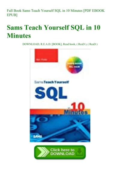 Full Book Sams Teach Yourself Sql In 10 Minutes Pdf Ebook Epub