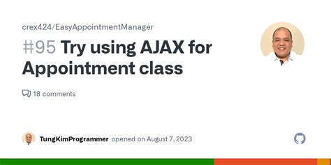 Try Using Ajax For Appointment Class · Issue 95 · Crex424