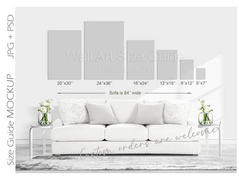 Canvas Print Size Mockup Canvas Size Guide Mockup Wall Frame Size Comparison Chart Poster