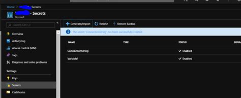 unable to get azure vault key secrets in vsts release failed to