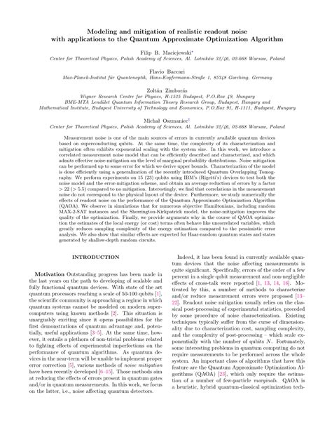 Pdf Modeling And Mitigation Of Realistic Readout Noise With Applications To The Quantum