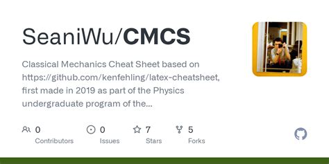 Github Seaniwu Cmcs Classical Mechanics Cheat Sheet Based On Https Github Kenfehling