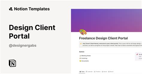 Design Client Portal Template By Gabi Notion Marketplace