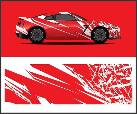 레이싱 카 랩 디자인 벡터 차량 랩 디자인 프리미엄 벡터