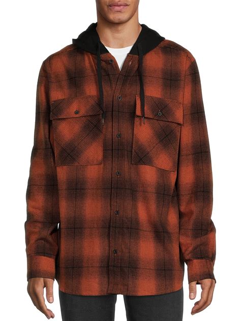 Buy No Boundaries Mens And Big Mens Hooded Flannel Shirt With Long Sleeves Sizes Up To 5x
