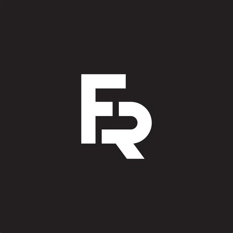 크리에이 티브 현대 편지 Fr Rf 벡터 아이콘 로고 블랙 색상 프리미엄 벡터