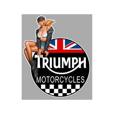 Triumph Left Pin Up Laminated Vinyl Decal Cafe Racer Bretagne