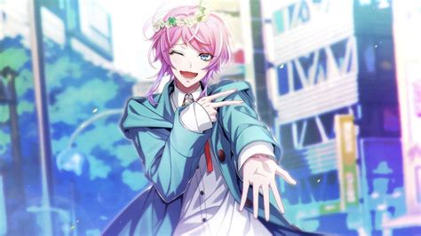 Anime Character With Pink Hair And Blue Eyes