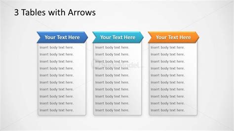 3 Table Columns Powerpoint Slide Slidemodel