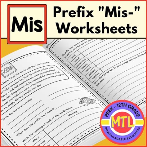 Prefix Mis Worksheets My Teaching Library