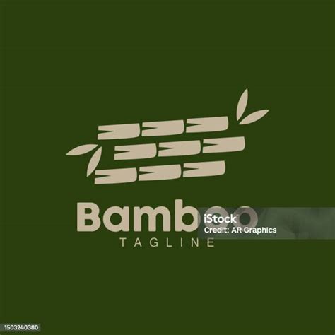 대나무 로고 팬더 음식 녹색 식물 벡터 간단한 미니멀리스트 디자인 일러스트레이션 요소 템플릿 0명에 대한 스톡 벡터 아트 및
