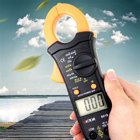 Victory 클램프 멀티 미터 Vc6018 디지털 전류계 2a 600a 정전 용량 백라이트 디지털 클램프 미터 하오툴즈