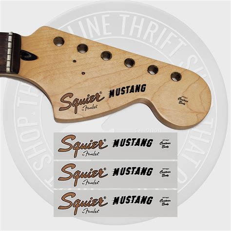 Squier By Fender Mustang Waterslide Guitar Headstock Decals Set Of 3