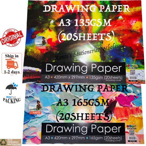 A3 Drawing Paper 135gsm A3 Drawing Paper 165gsm 20 Sheets Ready