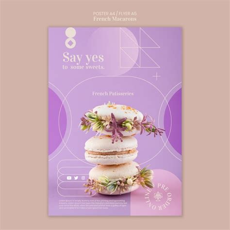 Free Psd French Macarons Poster Template