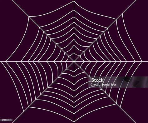 Spider Web Vector Design Purple Background Stock Illustration