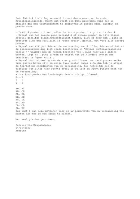 Pseudo Code Kruisbepaling Pdf