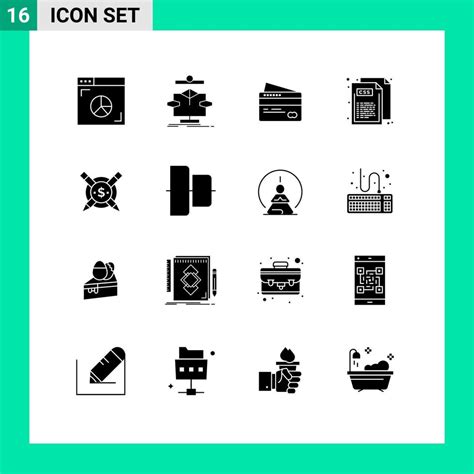 User Interface Pack Of 16 Basic Solid Glyphs Of Paid Web Flow Css Pay