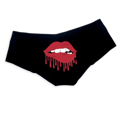 Biting Dripping Lips Panties Sexy Funny Slutty Festival Rave Etsy