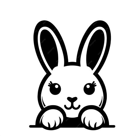 Premium Vector Peeking Rabit