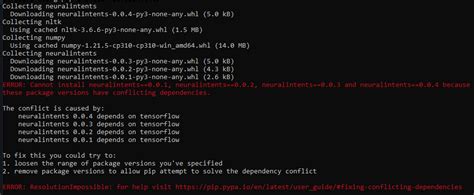 ERROR ResolutionImpossible For Help Visit Https Pip Pypa Io En Latest User Guide Fixing