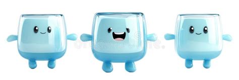 Cute Cartoon Glasses Characters Three Smiling Glasses With Arms And