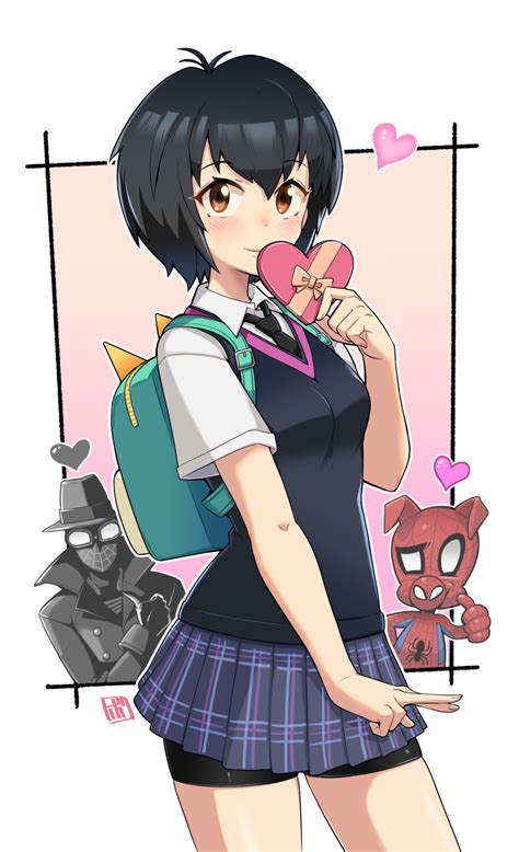Peni Parker Spider Man Noir And Spider Ham Marvel And 3 More Drawn