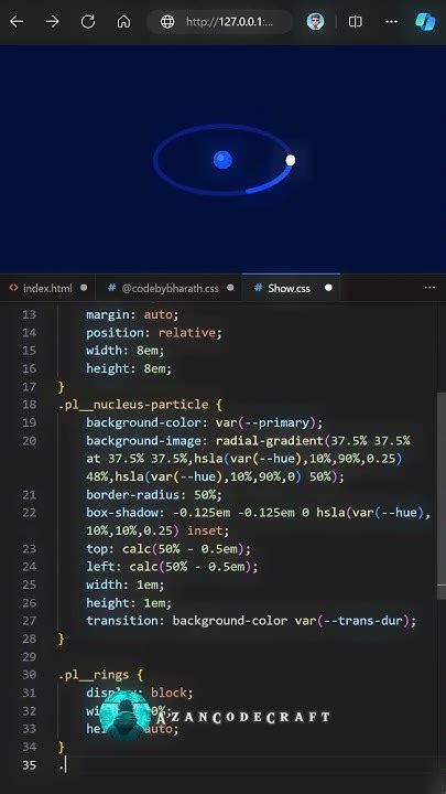 Day 79 🗿atom Css Loader Animation⚛️ Html Css3 Coding Viralshorts Shorts Trending