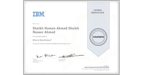 Shaikh Noman Ahmed On Linkedin Completion Certificate For What Is Data Science