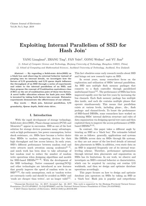 Exploiting Internal Parallelism Of Ssd For Hash Join Request Pdf