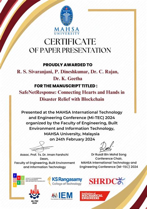 dineshkumar palaniappan on linkedin mitec2024 research ksrct1994 engineeringconference