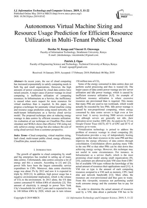 autonomous virtual machine sizing and resource usage prediction for