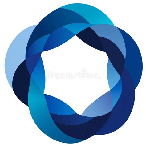 Abstract Blue Geometric Pattern With Interlocking Shapes And