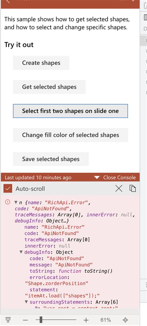 richapi error apinotfound is thrown after calling shapes load items · issue 3624