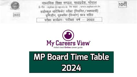 MP Board Exams 2024 MPBSE Releases Class 10 12 Datasheet My Careers View India S Best