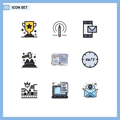 Set Of 9 Modern Ui Icons Symbols Signs For Author Game Tools Whack A Mole Phone Editable Vector