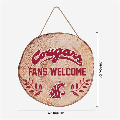 Washington State Cougars Wood Stump Sign Foco