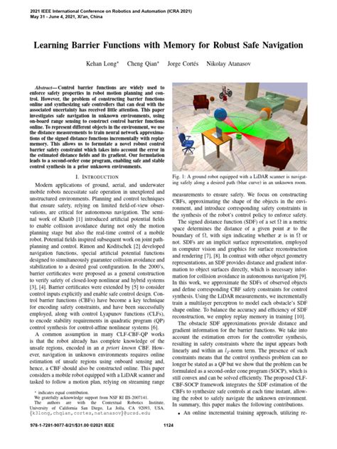 4174 Learning Barrier Functions With Memory For Robust Safe Navigation Pdf Support Vector