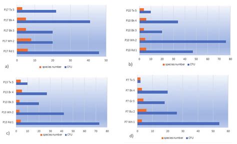 Microbial Diversity And The Comparative Number Of Colonies Cfu Cm 2 Download Scientific
