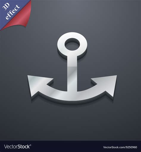 Anchor Icon Symbol 3d Style Trendy Modern Design Vector Image
