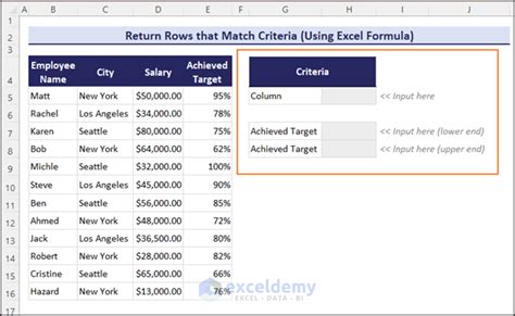 How To Return All Rows That Match Criteria In Excel Exceldemy