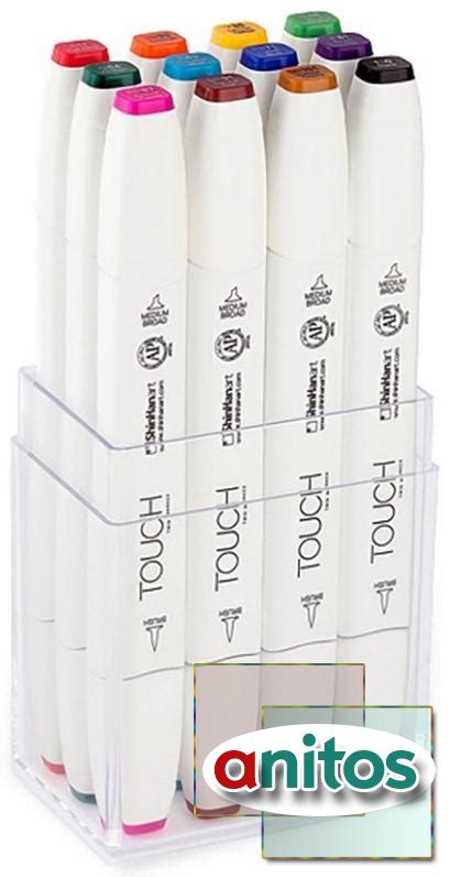 Набор маркеров Touch Brush 12цв основные цвета 1211213 Оптовая торговая сеть